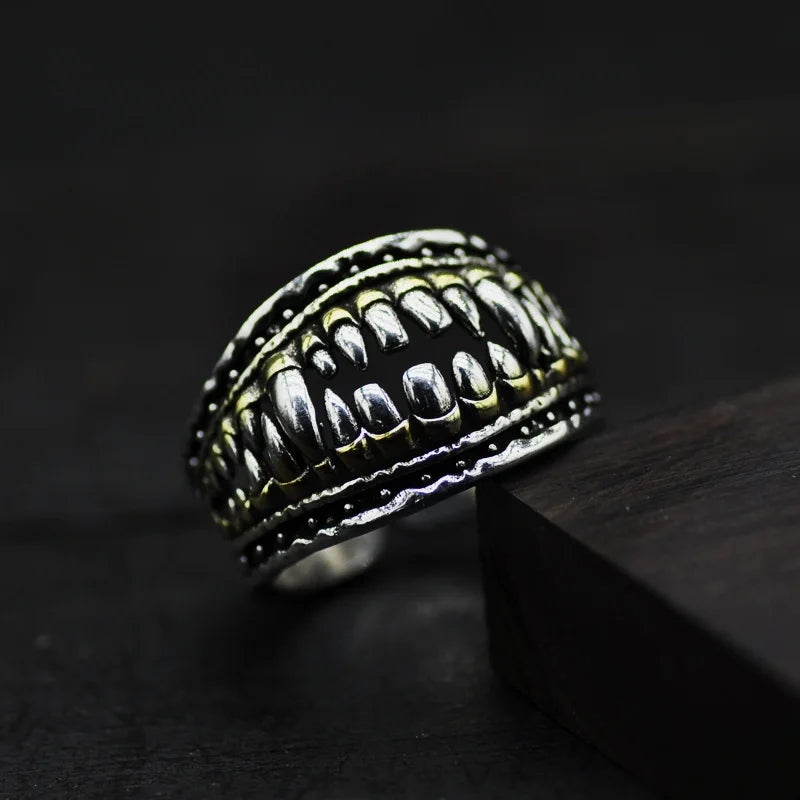 Handmade Devil Teeth Denture Ring – DAXUEN