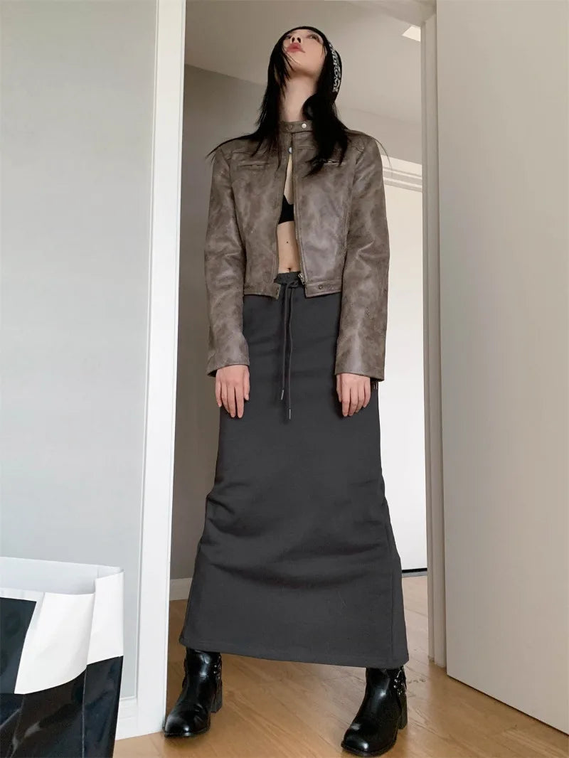 Streetwear Chic Korean Style Leather Motorcycle Jacket – DAXUEN