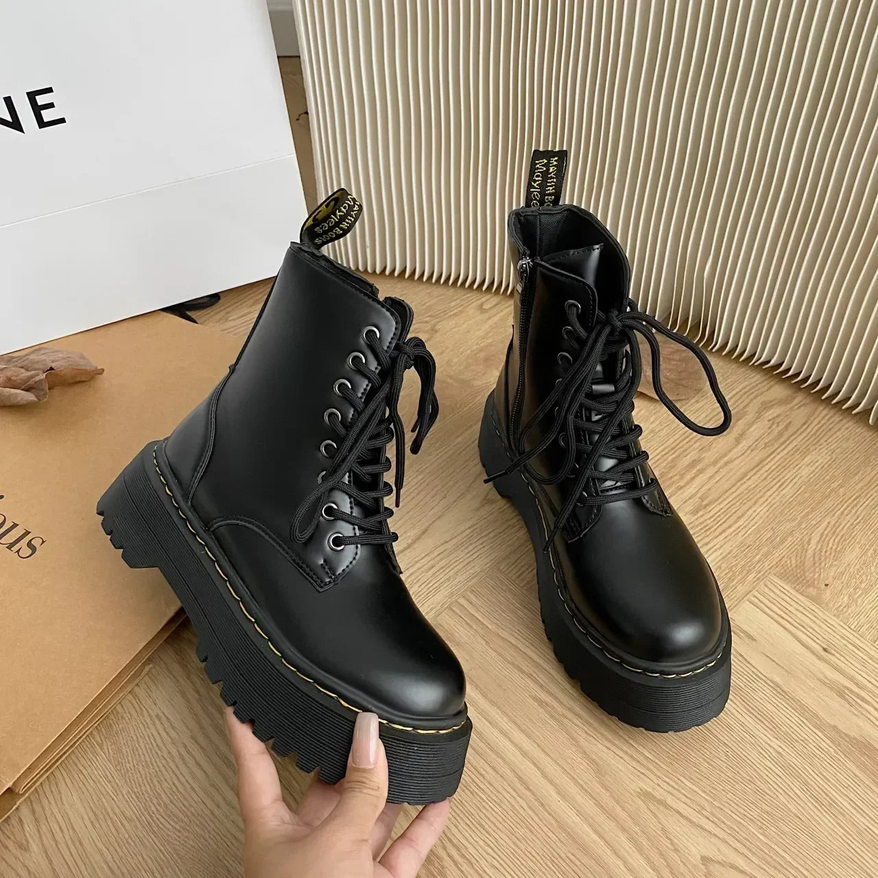 Platform Goth Chelsea Ankle Leather Boot – DAXUEN