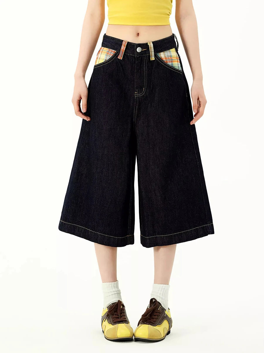 Y2K Kidcore Plaid Pocket Retro Jorts – DAXUEN