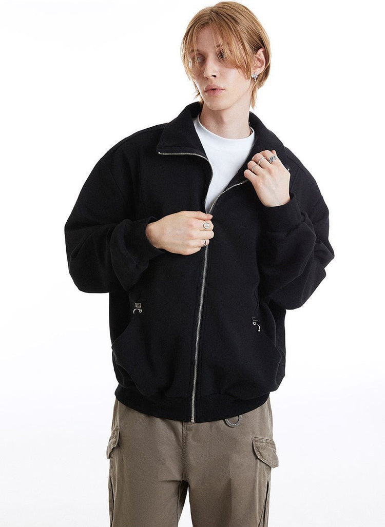 High-Collar Zippered Jacket – DAXUEN