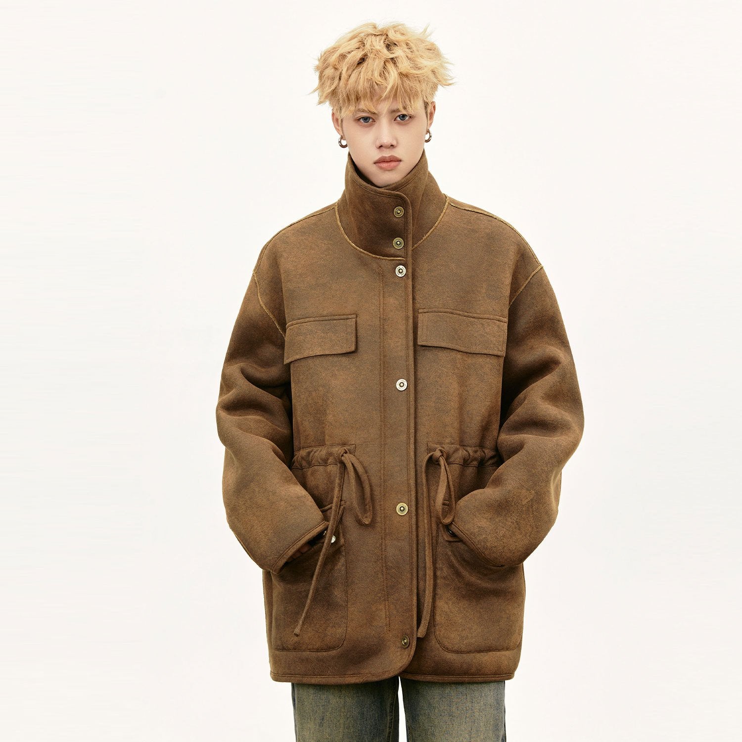 Loose Retro Lambs Wool Coat – DAXUEN