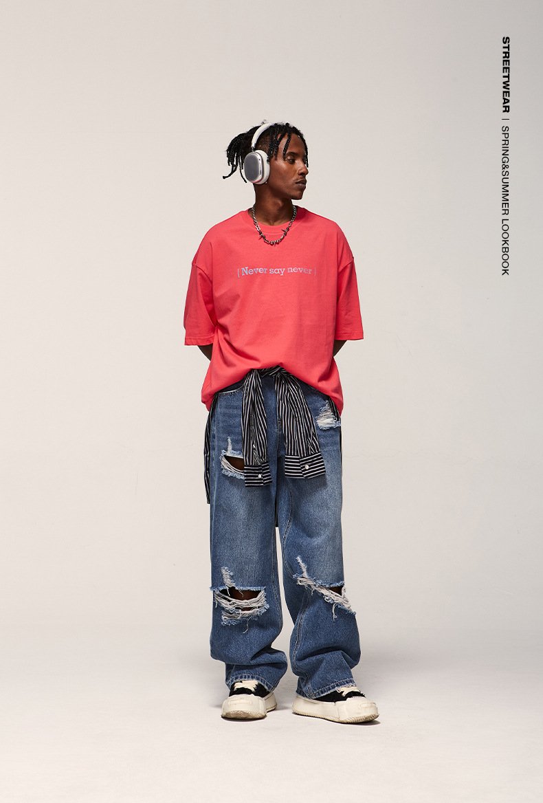 Loose Denim Ripped Washed Jeans – DAXUEN