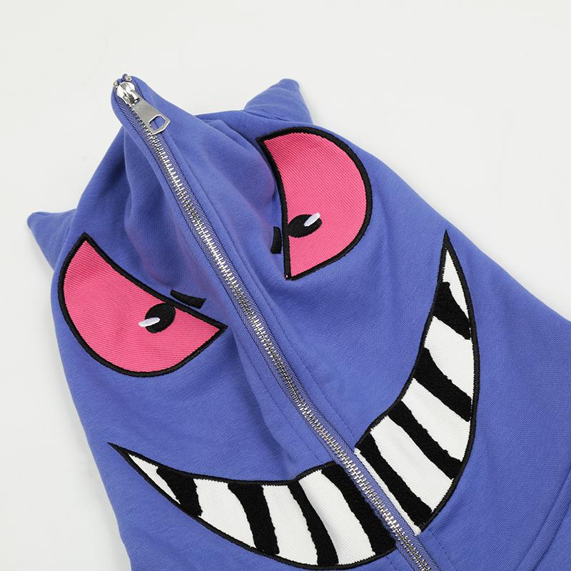 Monster Face Oversized Zip-up Hoodie – DAXUEN