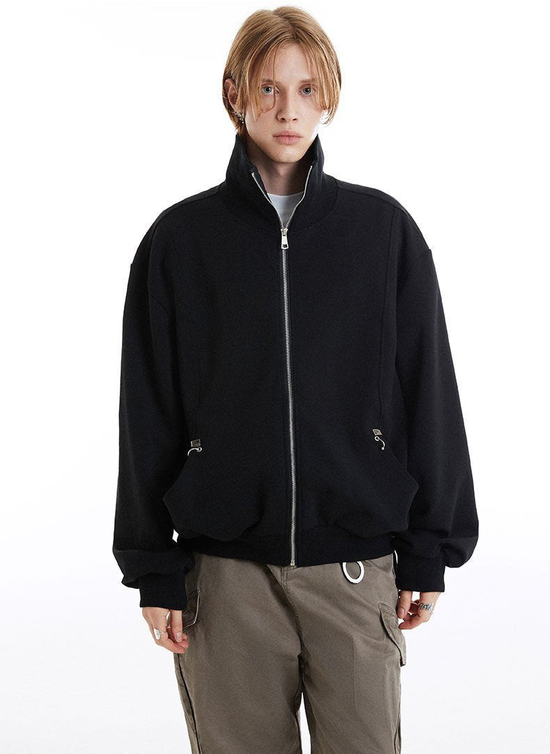 High-Collar Zippered Jacket – DAXUEN