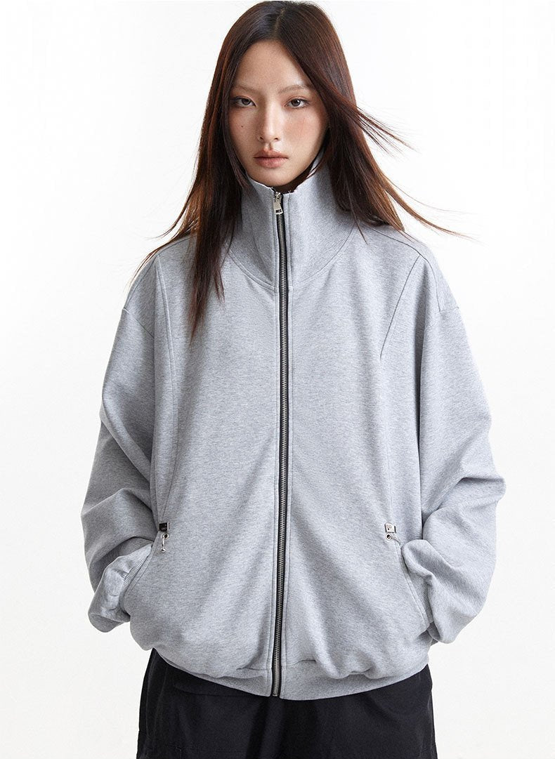 High-Collar Zippered Jacket – DAXUEN