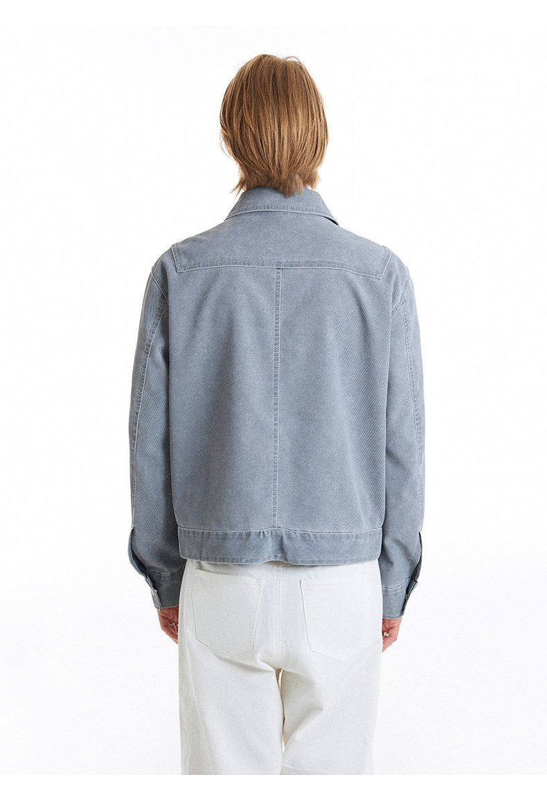 Turn-down collar Zip-Up Denim Jacket – DAXUEN