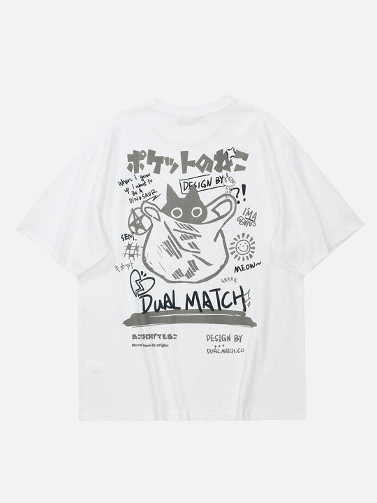 Kanji Cat Oversized T-shirt – DAXUEN