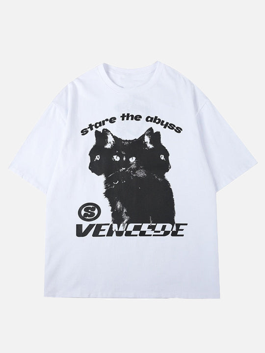 Stare The Abyss Hydra Cat Graphic T-Shirt – DAXUEN