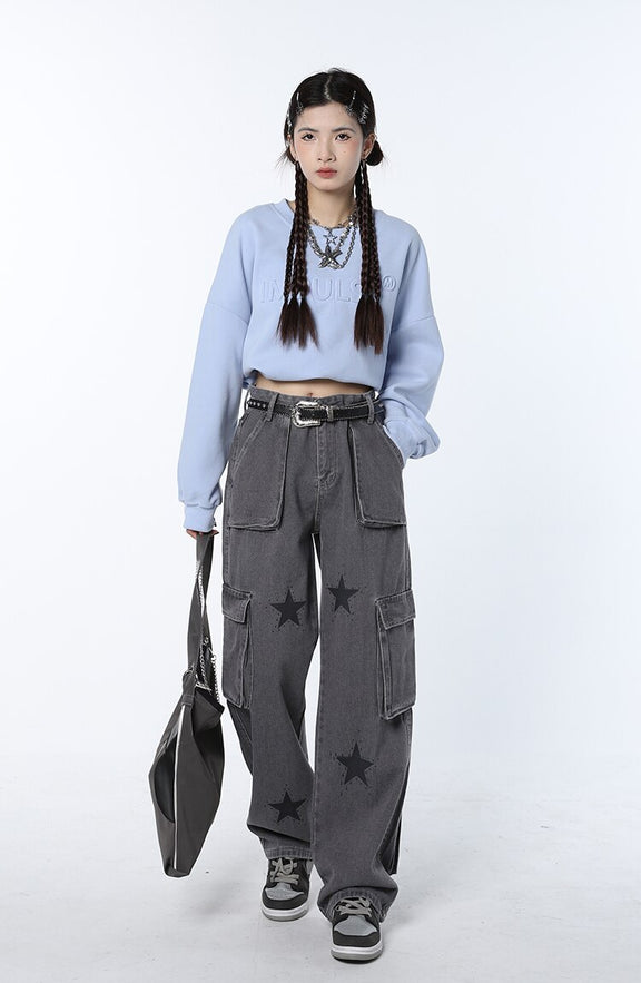 Y2K Stars Graphic Jeans – DAXUEN